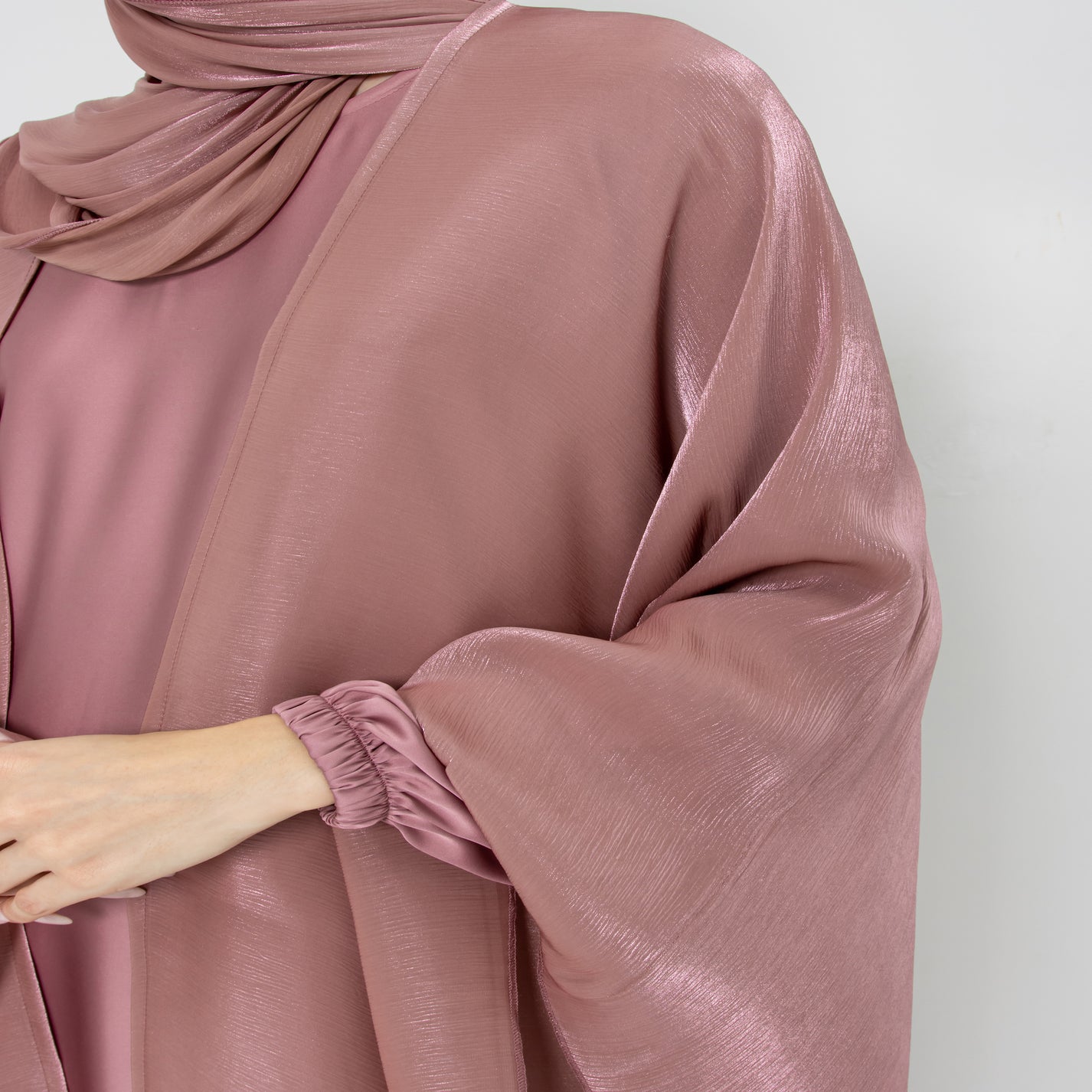 Dusky Rose - Flowy Abaya Kaftan Set | ROYA