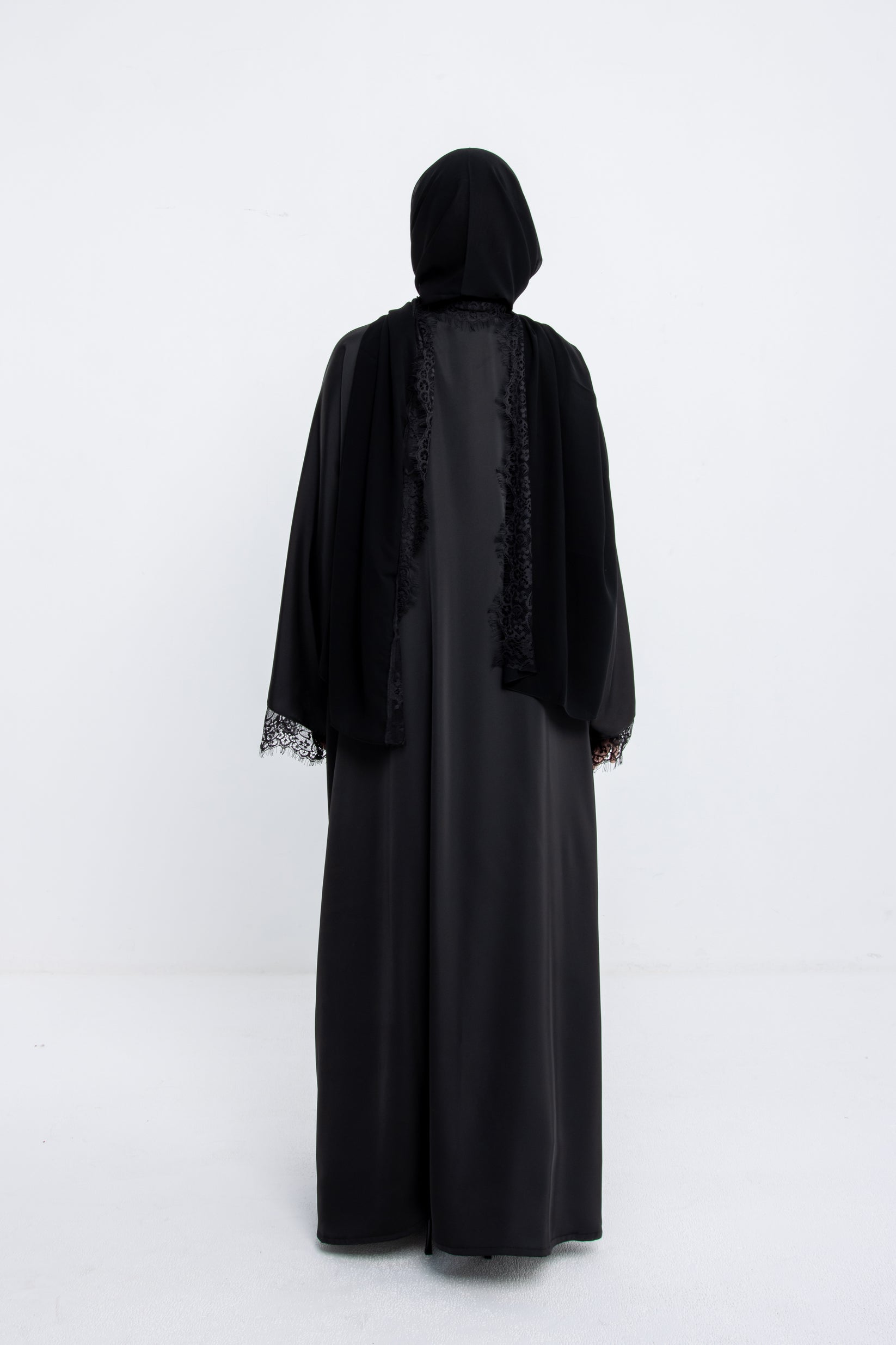 LAYALI | Black Lace Abaya - Modern Abayas – ROYA